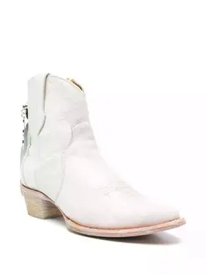 Comme Des Garçons X Mexicana Cracked-effect Cowboy Boots