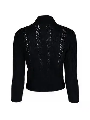 L'Agence Kamdyn Cable-knit Sweater With Gold-tone Button Detail