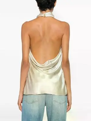 Balmain Cowl-neck Open-back Top