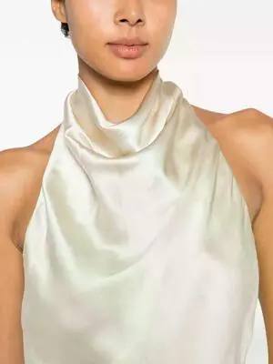 Balmain Cowl-neck Open-back Top