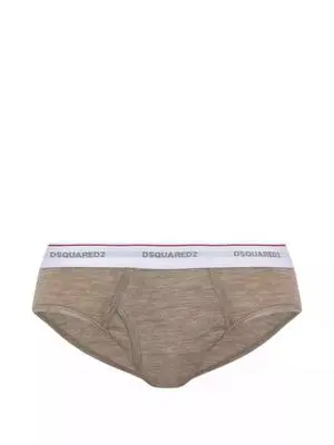 Dsquared2 Logo-waistband Wool Briefs - Neutrals
