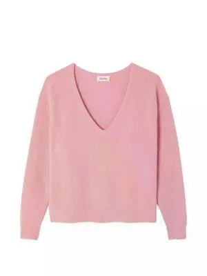 American Vintage Ribbed Knit V-neck Sweater