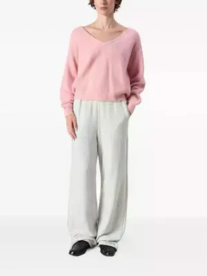American Vintage Ribbed Knit V-neck Sweater