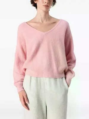 American Vintage Ribbed Knit V-neck Sweater