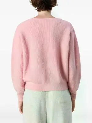American Vintage Ribbed Knit V-neck Sweater