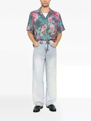 LES DEUX Roi Acid-wash Wide-leg Jeans