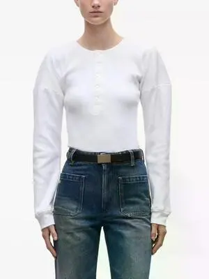 Victoria Beckham Hazel Ribbed Sweatshirt - White