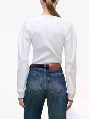 Victoria Beckham Hazel Ribbed Sweatshirt - White