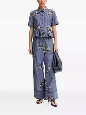 Munthe Nikita Sequin-embellished Striped Palazzo Pants