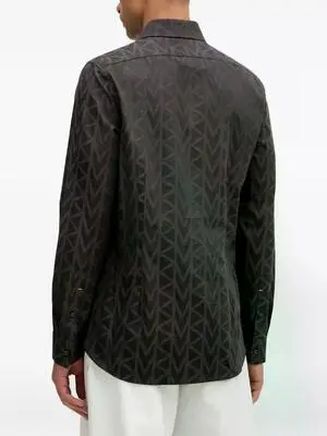 Michael Kors Monogram-print Long-sleeve Shirt - Black