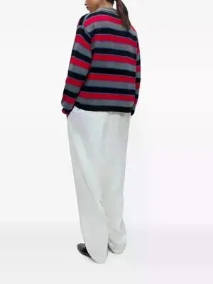 CORDERA Striped Long-sleeve Polo Top