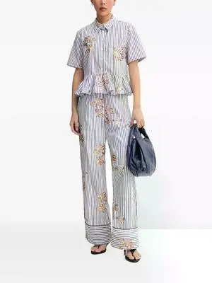 Munthe Nikita Sequin-embellished Striped Palazzo Pants