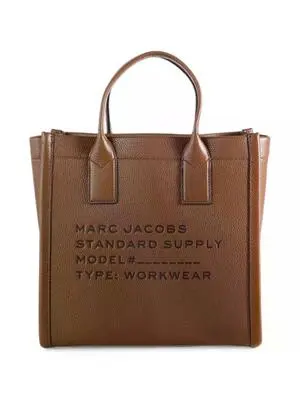 Marc Jacobs Logo-embossed Grained Leather Tote Bag - Brown