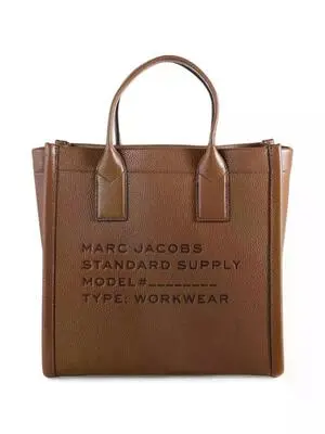 Marc Jacobs Logo-embossed Grained Leather Tote Bag - Brown