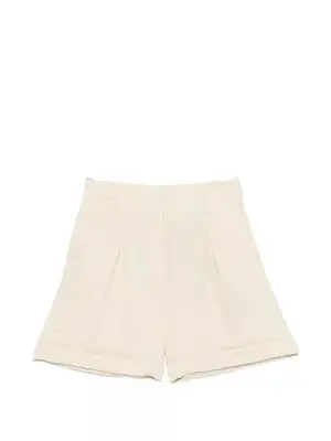 MAISON123 Tunguy Pleated Turn-up Shorts - Neutrals