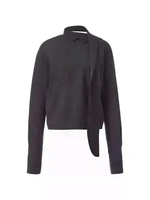 Monse Scarf-collar Long-sleeve Blouse - Grey