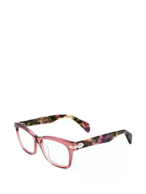 Rag & Bone Tortoiseshell-effect Rectangle-frame Glasses - Pink