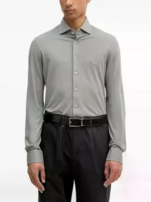 Michael Kors Logo-embroidered Long-sleeve Shirt - Grey