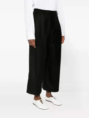 SUSANNE BOMMER Pleated Wide-leg Tailored Trousers - Black