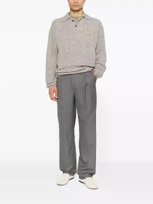 AMARANTO Ribbed-knit Button-up Sweater