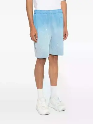 PALE CLOUD Ombré Paint-splatter Shorts