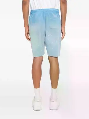 PALE CLOUD Ombré Paint-splatter Shorts