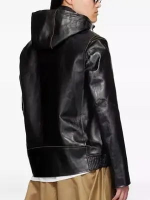 Sacai Leather Hooded Jacket