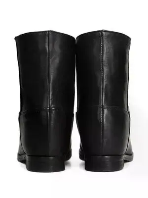 JULIE DEE Western-style Leather Ankle Boots