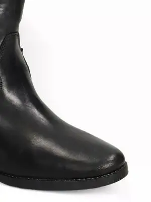 JULIE DEE Western-style Leather Ankle Boots