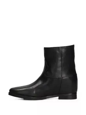 JULIE DEE Western-style Leather Ankle Boots