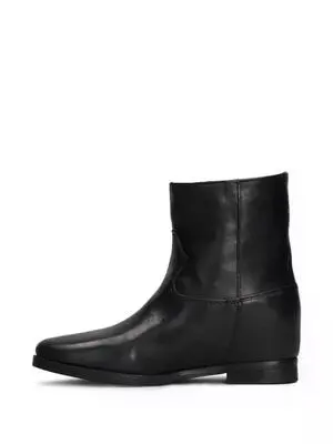 JULIE DEE Leather Ankle Boots - Black