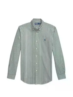 Polo Ralph Lauren Custom Fit Striped-poplin Shirt - Green