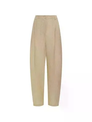 12 STOREEZ Gelato Pleated Tapered Trousers - Neutrals