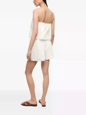 12 STOREEZ Rocaille Scalloped-hem Mini Shorts - White