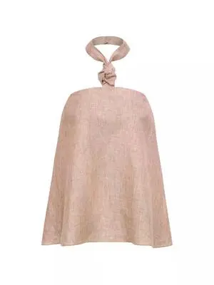 12 STOREEZ Gelato Knot-detail Halterneck Top - Pink