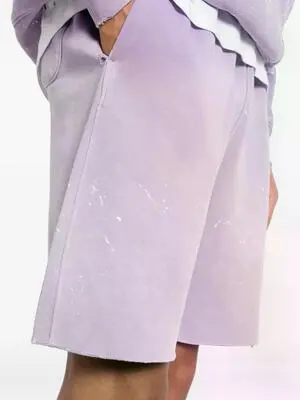 PALE CLOUD Ombré-effect Paint-splatter Shorts