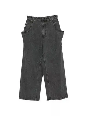 HED MAYNER Panelled Wide-leg Jeans - Grey