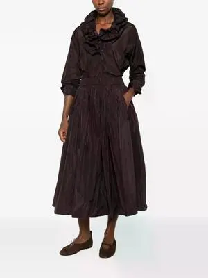 SUSANNE BOMMER Gathered Pleated Midi Skirt