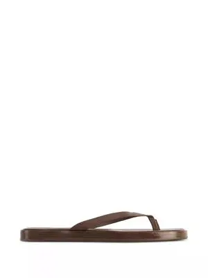 12 STOREEZ Korfos Leather Thong Sandals - Brown