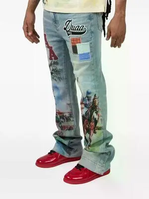 DUAA Polo-print Jeans - Blue
