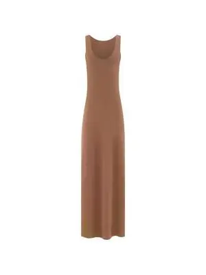 12 STOREEZ Mawata Scoop-neck Maxi Dress - Brown