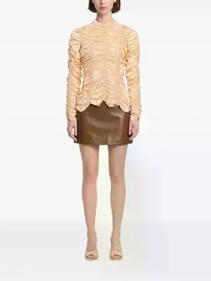 Khaite Rory Ruched Long-sleeve Blouse