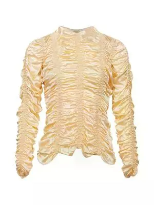 Khaite Rory Ruched Long-sleeve Blouse