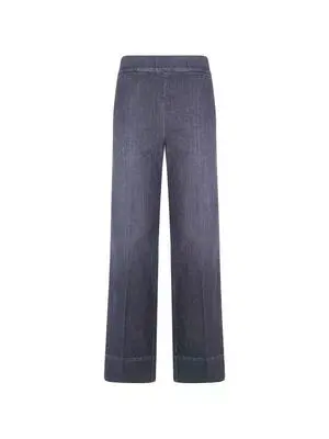 CIGALA'S Elasticated-waist Wide-leg Jeans - Black
