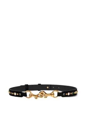 Etro Suede Pony Belt With Jewel Studs