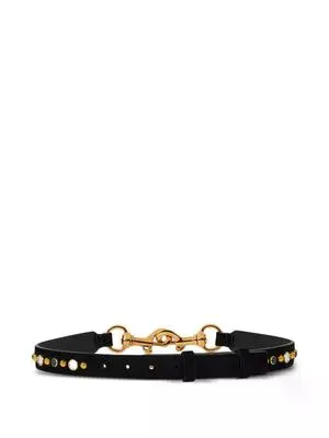 Etro Suede Pony Belt With Jewel Studs