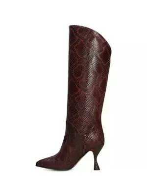 CASTAGNA Snake-effect Knee-high Boots