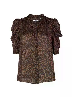 FRAME Gillian Leopard-print Top