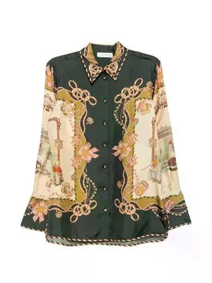 Zimmermann Valiant Graphic-print Silk Shirt