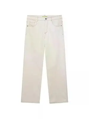 Shanghai Tang Contrast Stitch Straight Leg Jeans